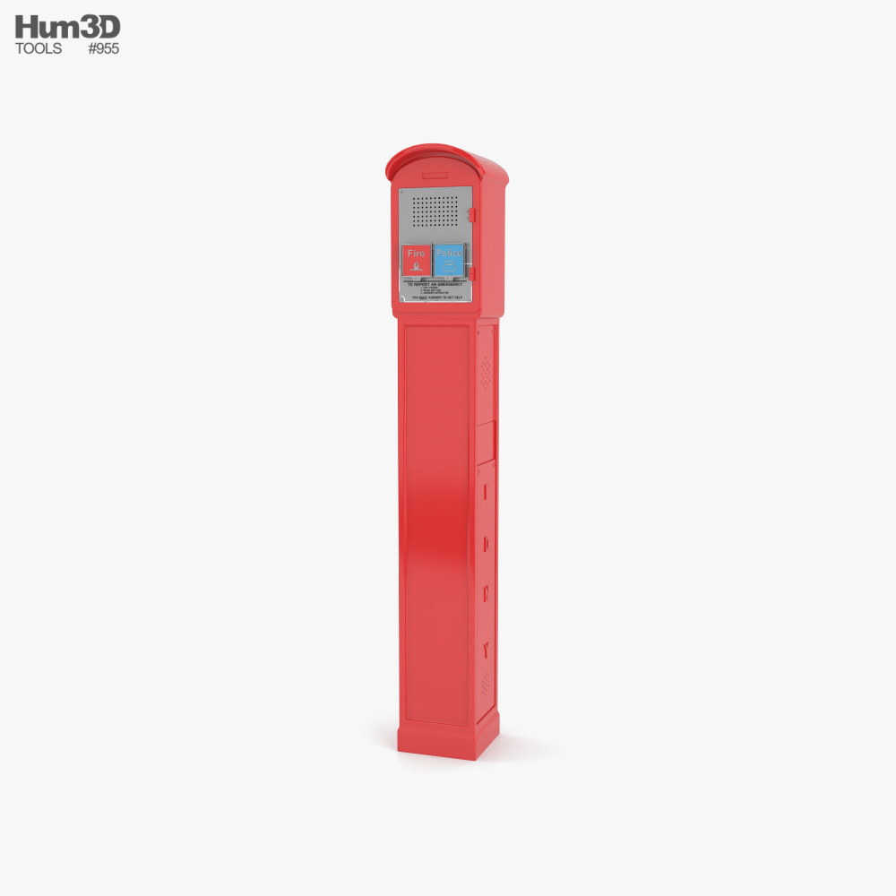 New York Fire and Police Call Box 3D model - Download Street elements ...