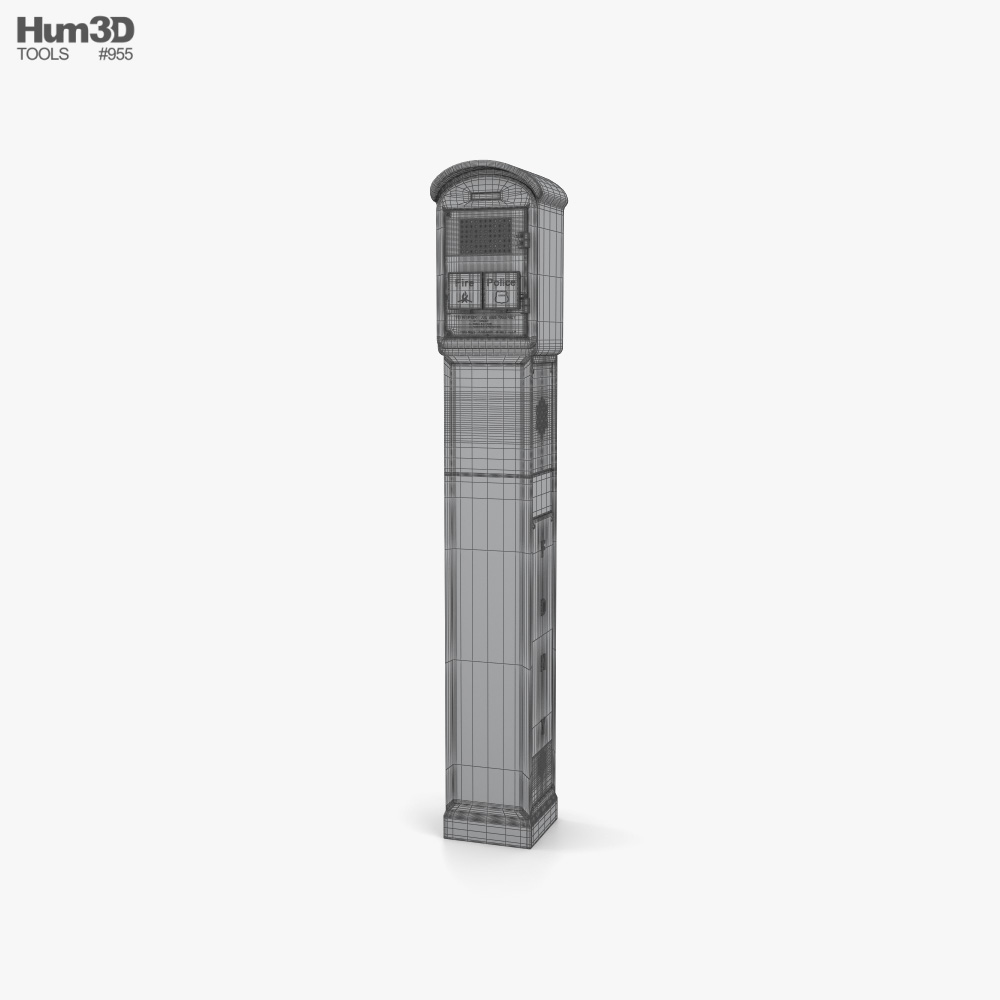 New York Fire and Police Call Box 3D model - Download Street elements ...