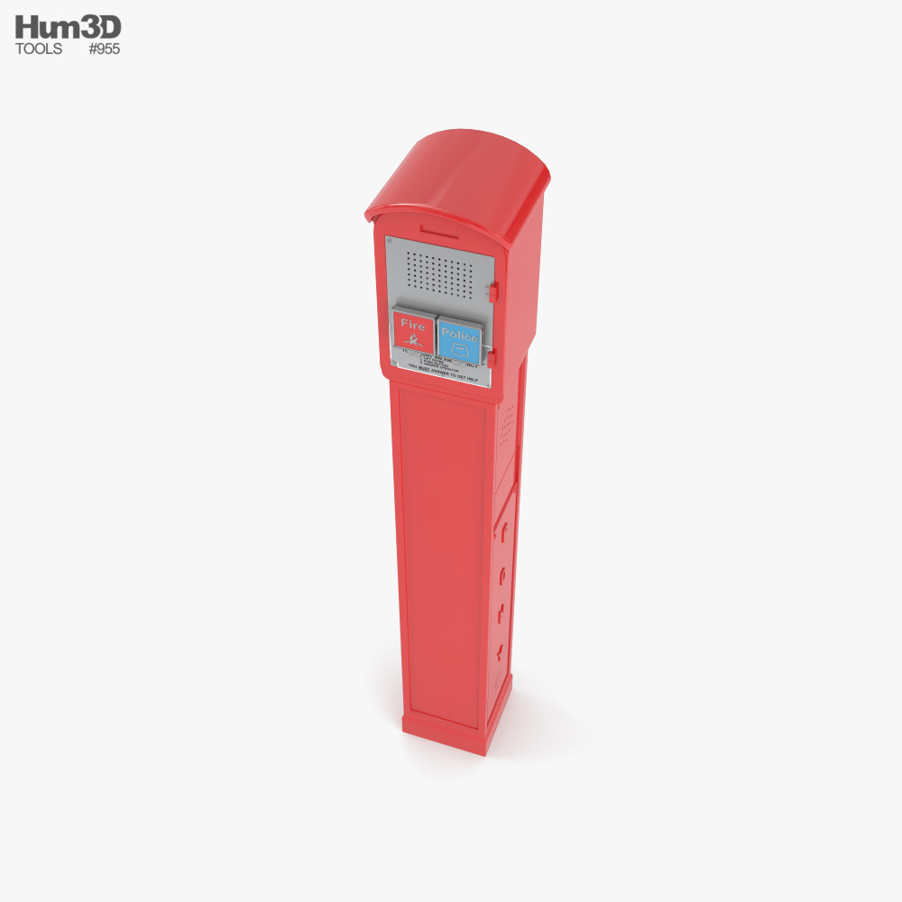 New York Fire and Police Call Box 3D model - Download Street elements ...