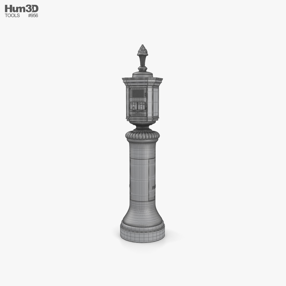 New York Fire and Police Call Box Old Style 3D model - Download Street ...