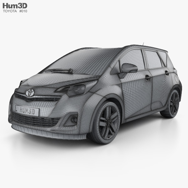 Toyota Ractis (Verso S) 2014 3D model - Download Hatchback on 3DModels.org