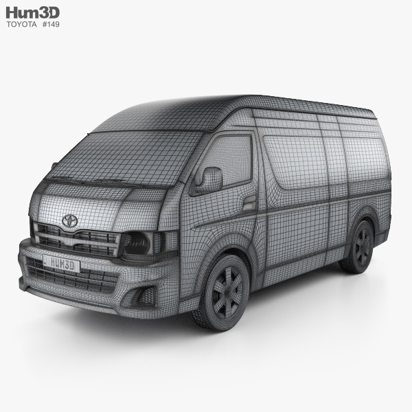 Toyota HiAce Super Long Wheel Base with HQ interior 2014 3D model ...