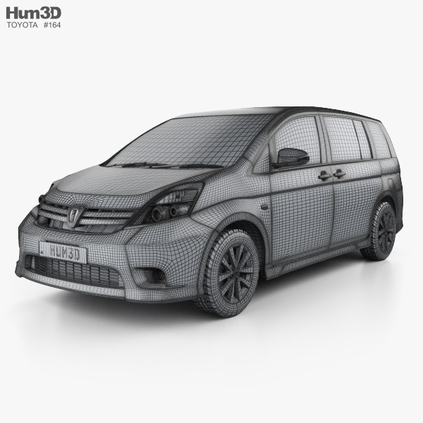 Toyota Isis 2015 3D model - Download Van on 3DModels.org