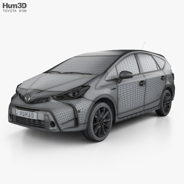 Toyota Prius Plus 2017 3D model - Download Hatchback on 3DModels.org