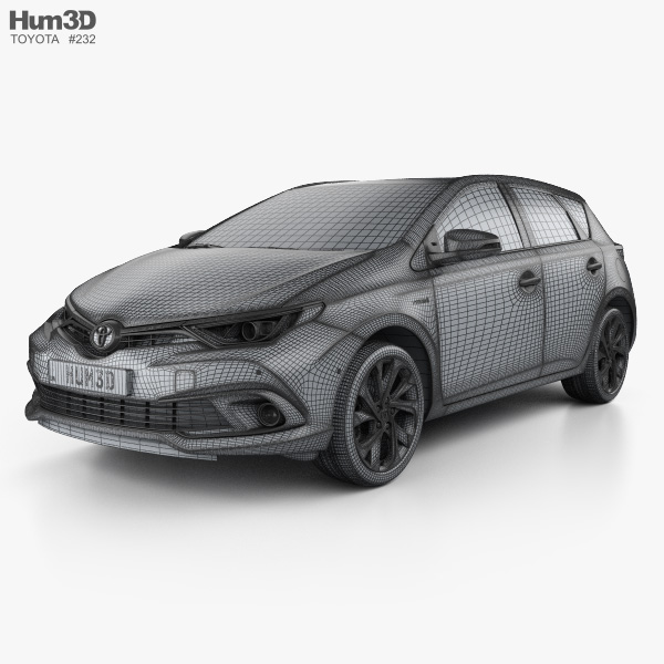 Toyota Auris hatchback hybrid 2018 3D model - Download Hatchback on ...