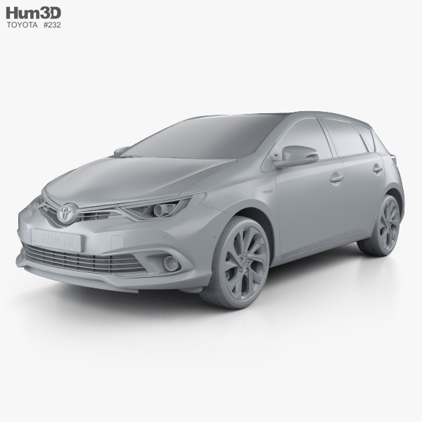Toyota Auris hatchback hybrid 2018 3D model - Download Hatchback on ...