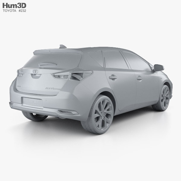 Toyota Auris hatchback hybrid 2018 3D model - Download Hatchback on ...