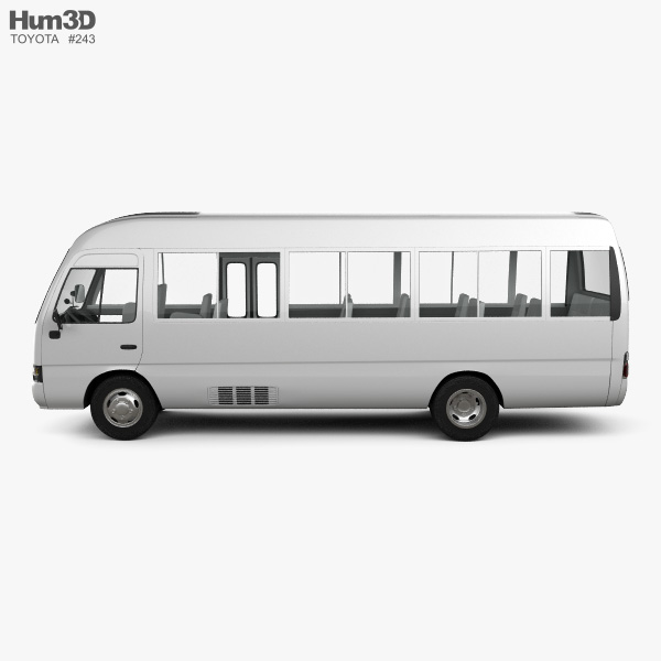 Toyota Coaster with HQ interior 2014 3D model - Download Bus on ...