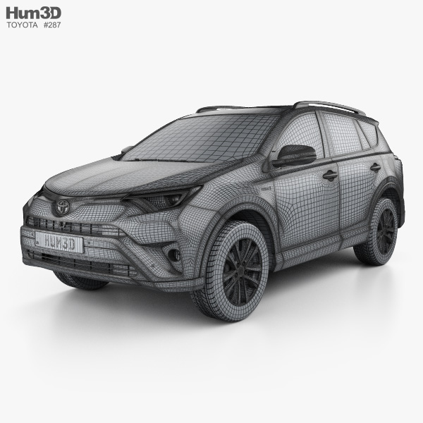 Toyota RAV4 hybrid with HQ interior 2019 3D model - Download Crossover ...