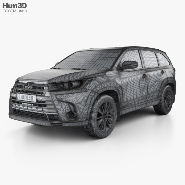 Toyota Highlander SE 2018 3D model - Download Crossover SUV on 3DModels.org