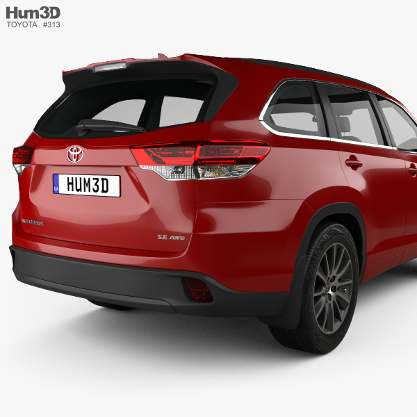 Toyota Highlander SE 2018 3D model - Download Crossover SUV on 3DModels.org