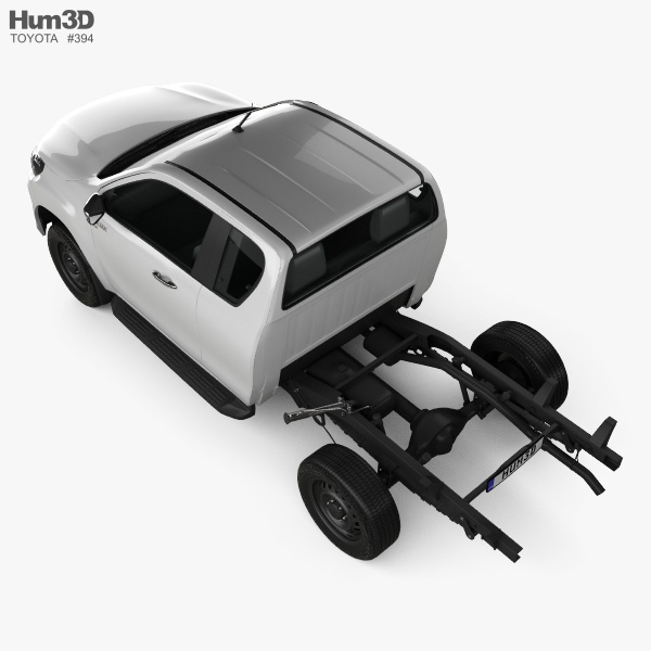 Toyota Hilux Extra Cab Chassis SR 2022 3D model - Download Pickup on ...