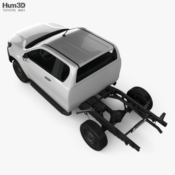 Toyota Hilux Extra Cab Chassis 2018 3D model - Download Pickup on ...