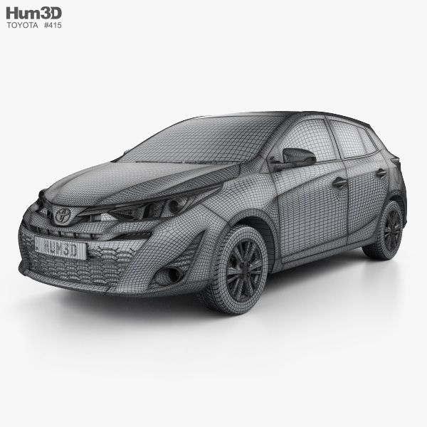 Toyota Yaris hatchback with HQ interior 2021 3D model - Download ...