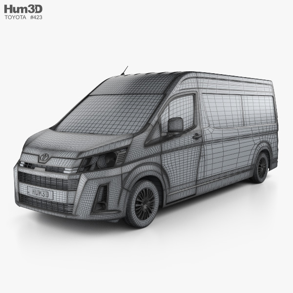 Toyota Hiace Passenger Van L2H2 GL 2023 3D model - Download Van on ...