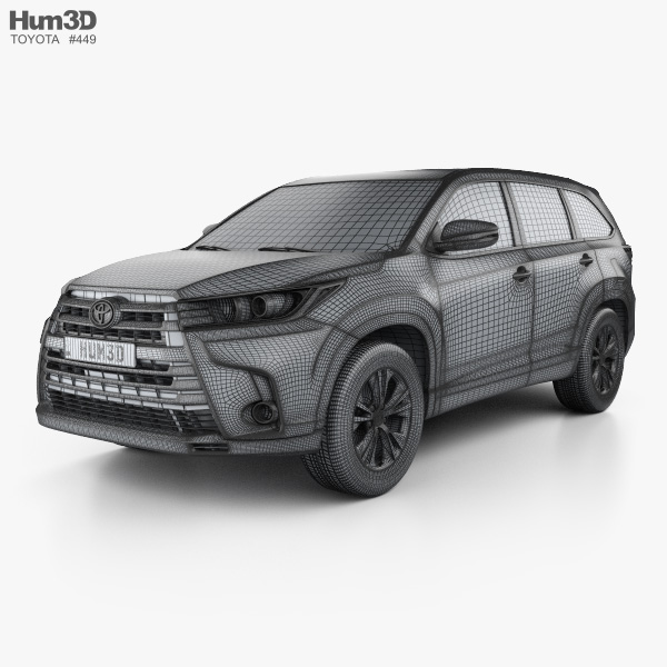 Toyota Highlander LEplus 2019 3D model - Download Crossover SUV on ...