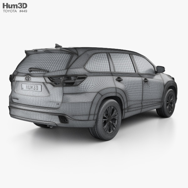 Toyota Highlander LEplus 2019 3D model - Download Crossover SUV on ...