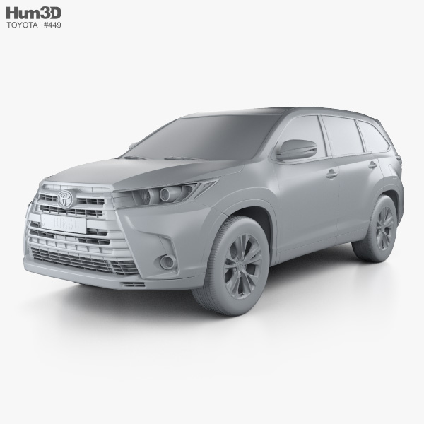 Toyota Highlander LEplus 2019 3D model - Download Crossover SUV on ...