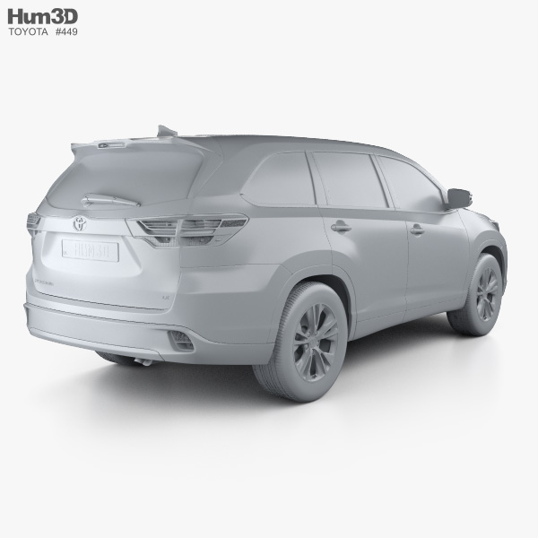 Toyota Highlander LEplus 2019 3D model - Download Crossover SUV on ...