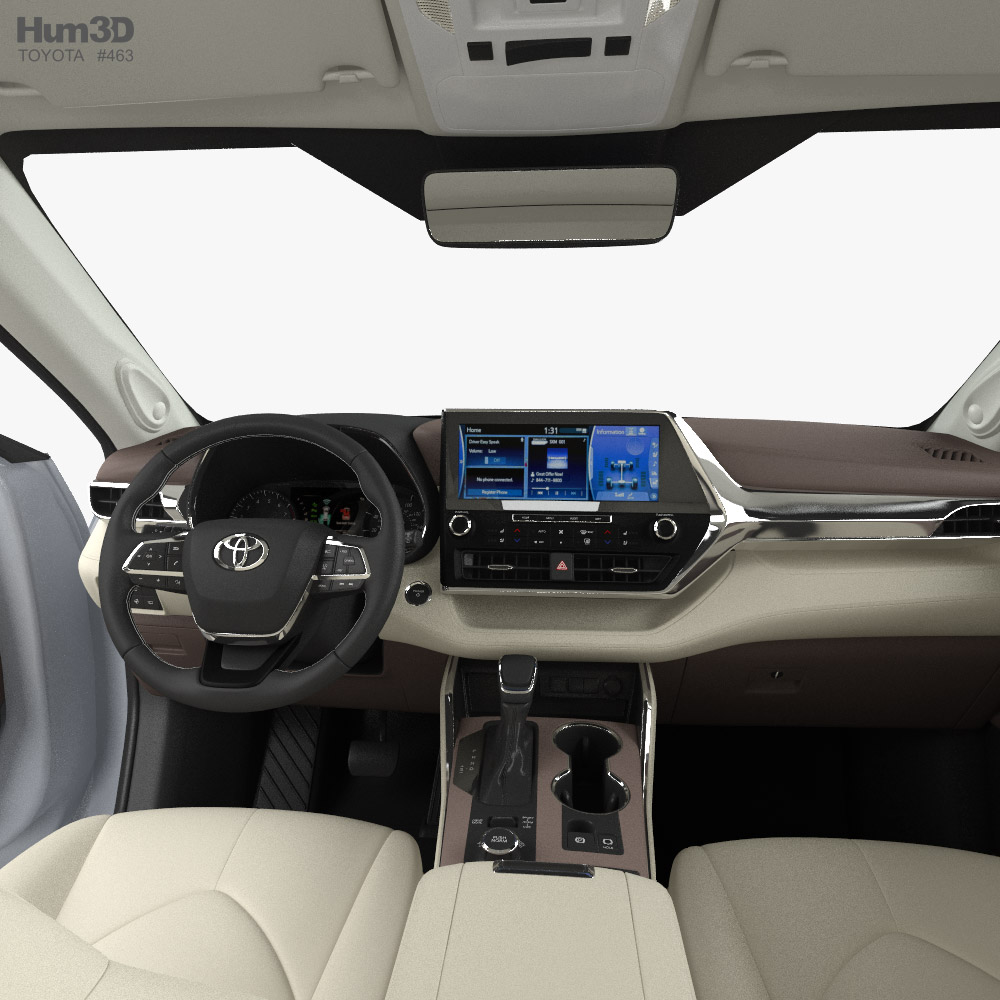Toyota Highlander Platinum with HQ interior 2022 3D model - Download ...