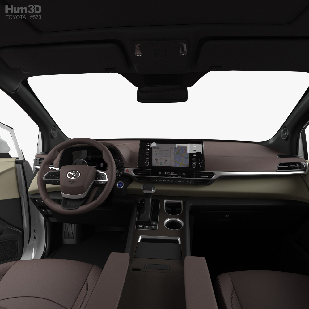 Toyota Sienna Limited hybrid with HQ interior 2023 3D model - Download ...