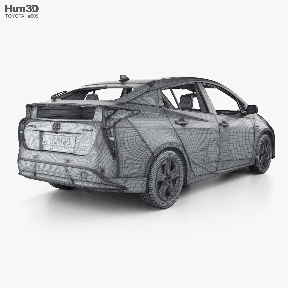 Toyota Prius with HQ interior and engine 2019 3D model - Download Sedan ...