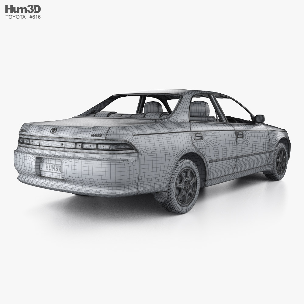 Toyota Mark II 인테리어 가 있는 1995 3D 모델 - 다운로드 Sedan on 3DModels.org