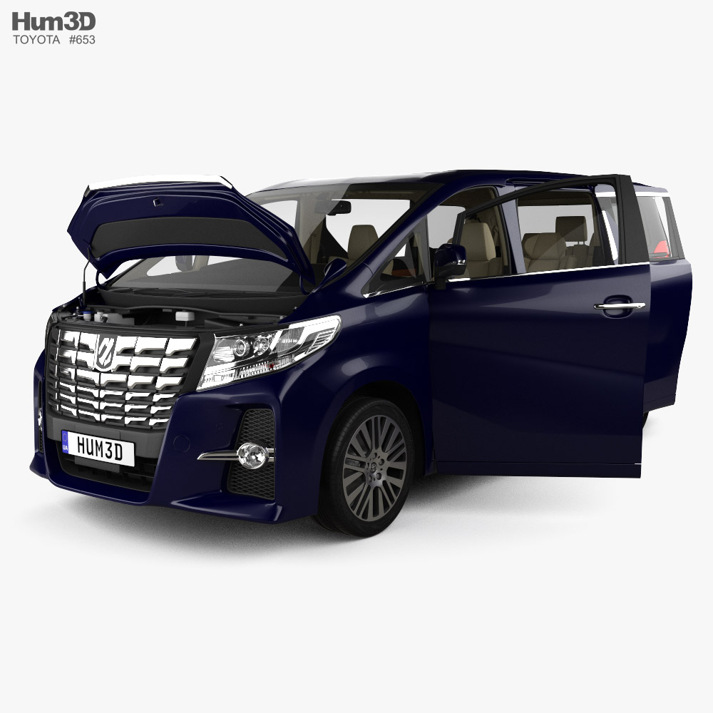 Toyota Alphard 带内饰 和发动机 RHD 2018 3D模型 - 下载 Van on 3DModels.org