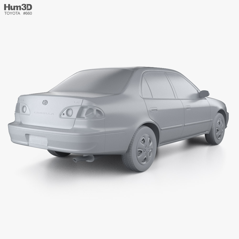 Toyota Corolla LE 2004 3D model - Download 2000-2004 on 3DModels.org