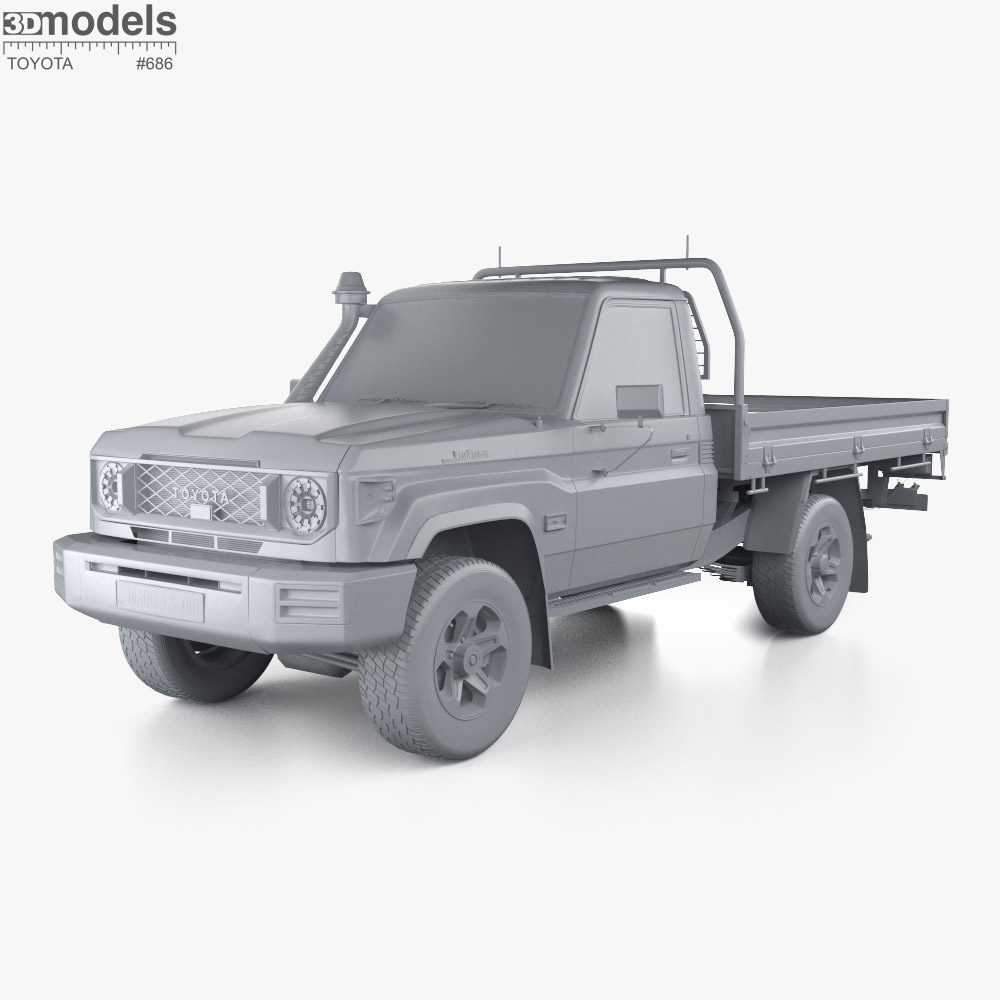 Toyota Land Cruiser Single Cab AlloyTray GXL 2025 3D model - Download ...