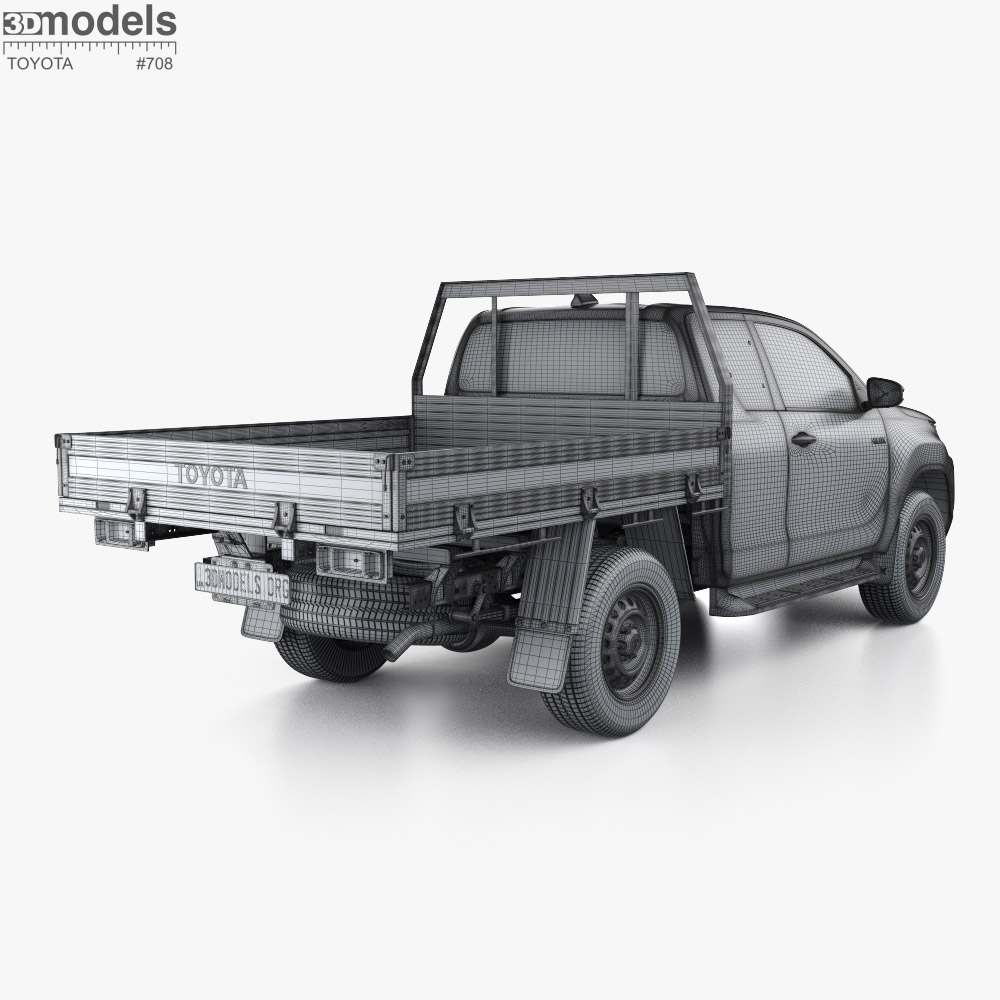 Toyota Hilux Extra Cab Alloy Tray WorkMate 2025 3D model - Download ...