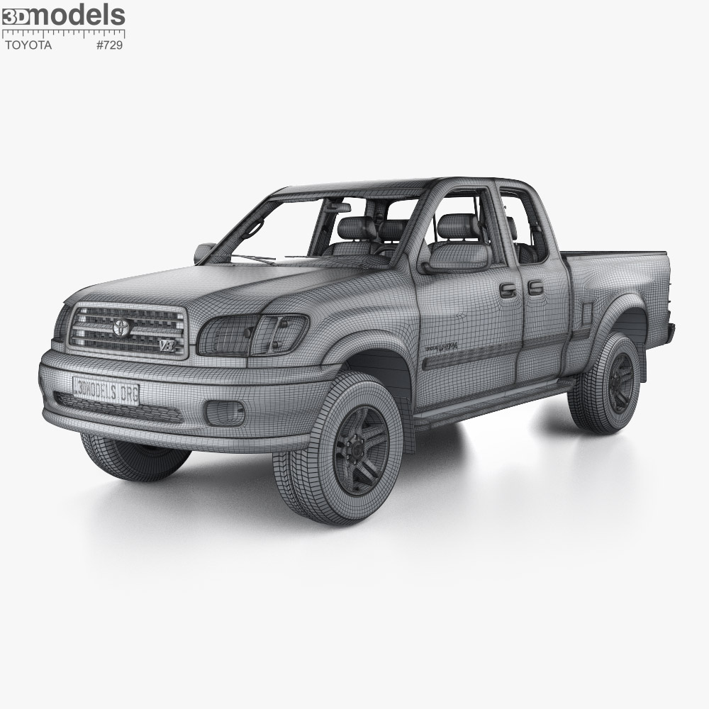 Toyota Tundra Access Cab SR5 with HQ interior and engine 2002 3D model ...
