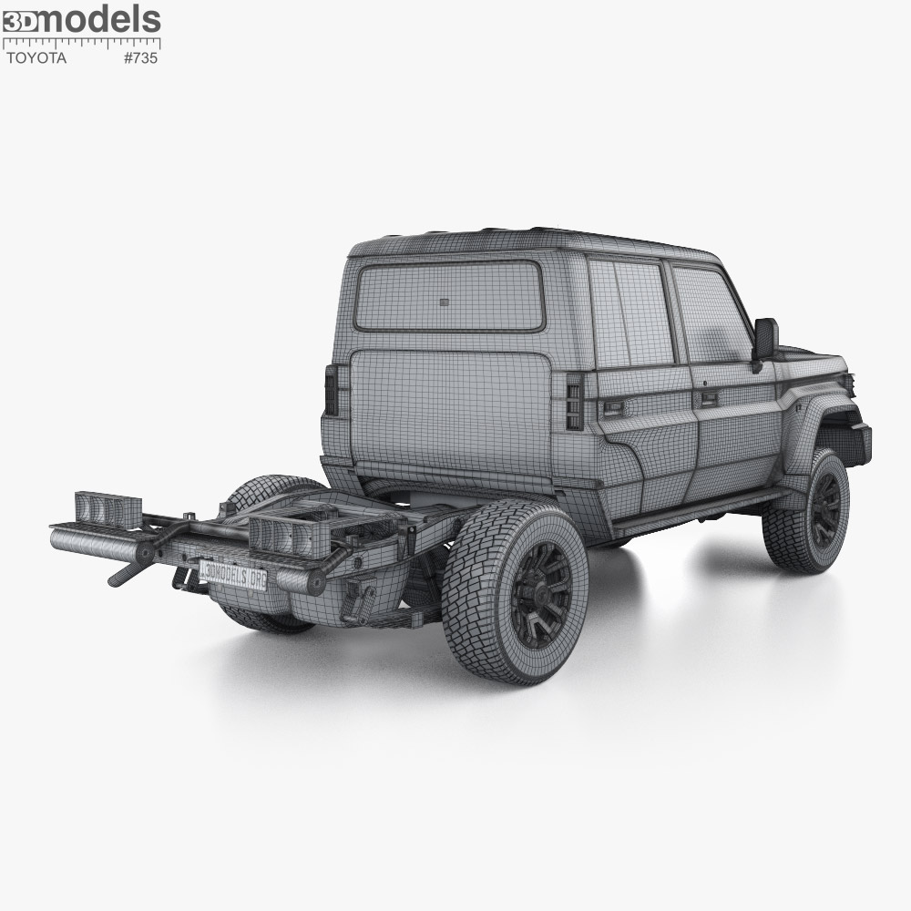 Toyota Land Cruiser 더블캡 Chassis 2025 3D 모델 - 다운로드 픽업 트럭 on 3DModels.org