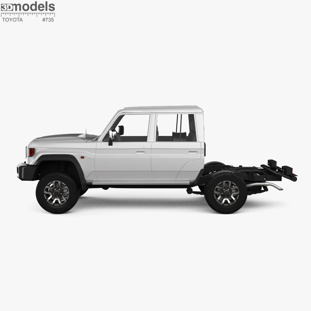 Toyota Land Cruiser 더블캡 Chassis 2025 3D 모델 - 다운로드 픽업 트럭 on 3DModels.org
