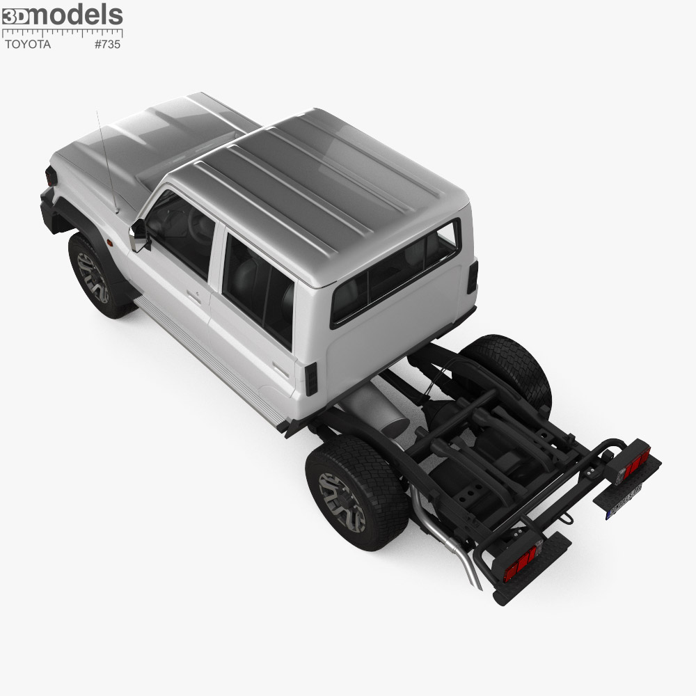 Toyota Land Cruiser 더블캡 Chassis 2025 3D 모델 - 다운로드 픽업 트럭 on 3DModels.org