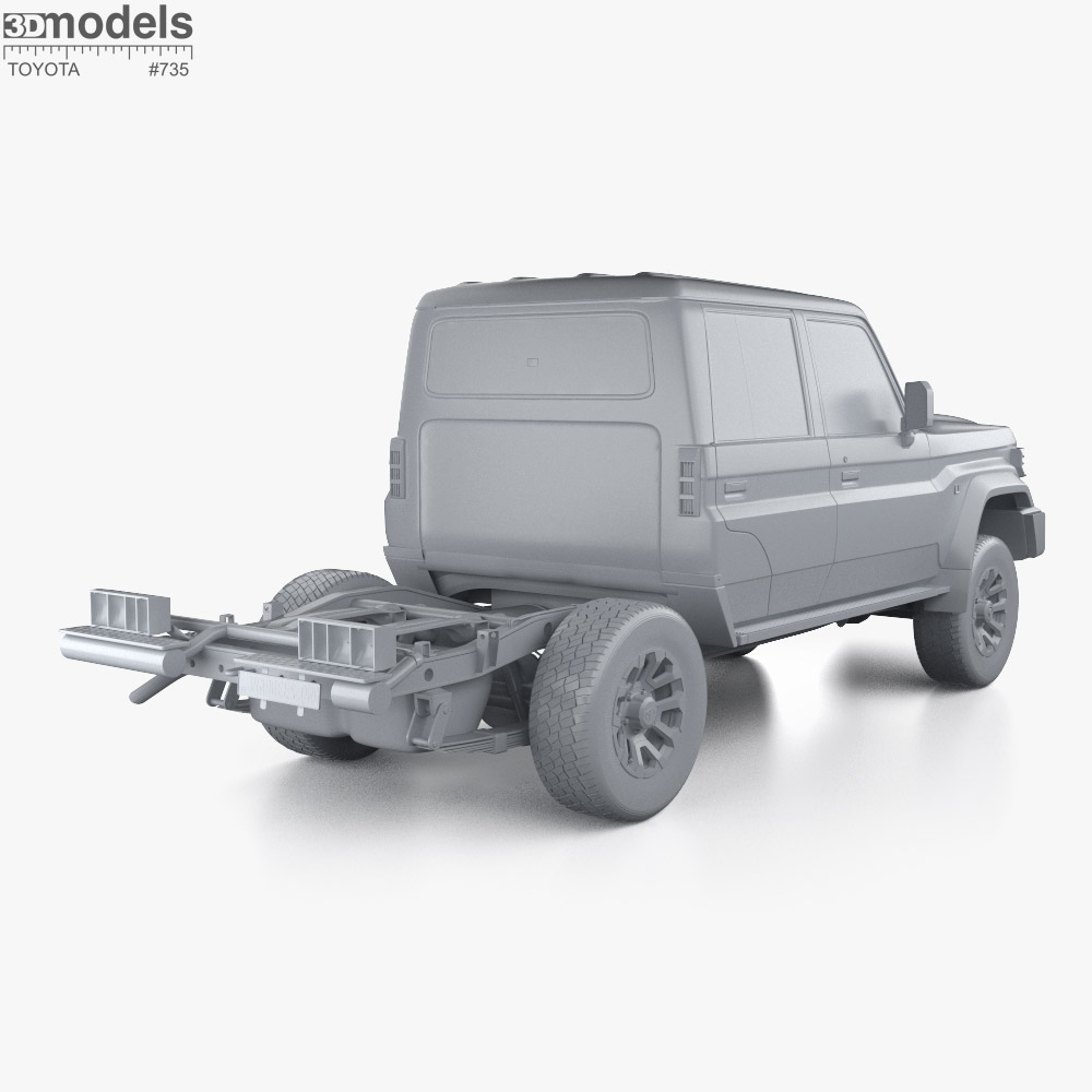 Toyota Land Cruiser 더블캡 Chassis 2025 3D 모델 - 다운로드 픽업 트럭 on 3DModels.org