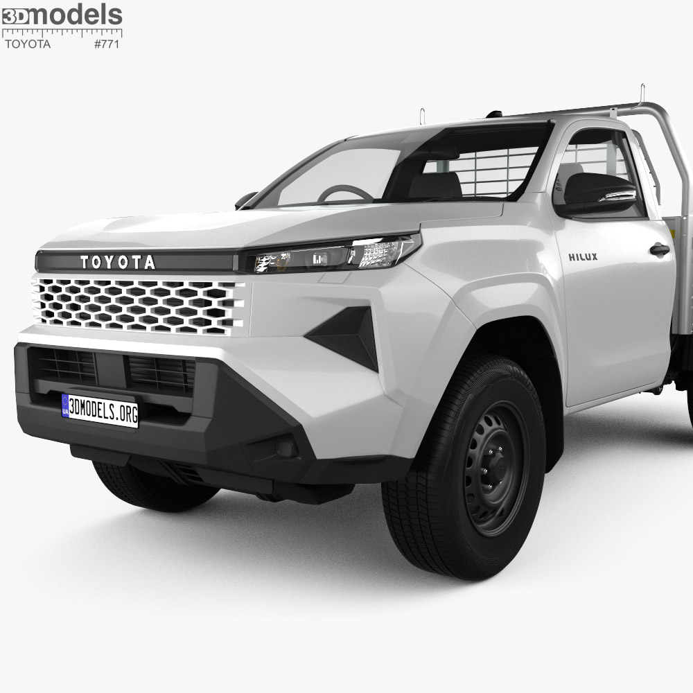 Toyota Hilux Single Cab Alloy Tray WorkMate 2025 3D model - Download ...