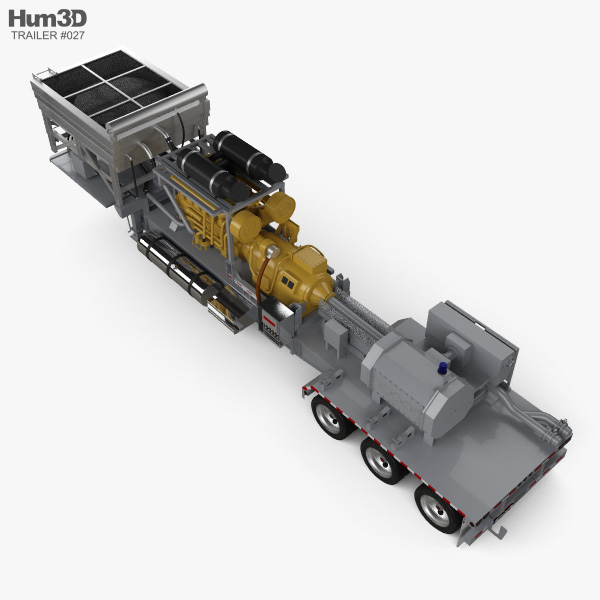 Fracturing Unit Semi Trailer 2018 3D model - Download Trailer on ...
