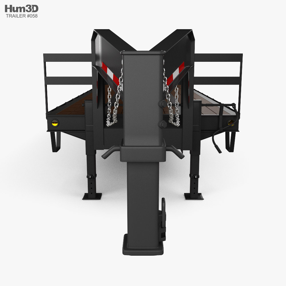 Kauffman Deluxe Gooseneck 30ft Tandem Flatbed Trailer 2025 3D model ...