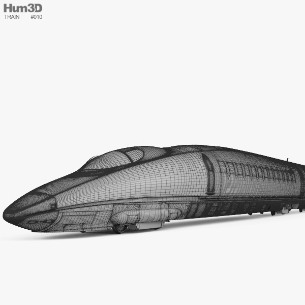 500 Series Shinkansen 高速列車 3Dモデル - ダウンロード 旅客列車 オン 3DModels.org