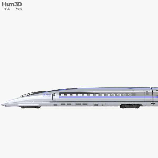 500 Series Shinkansen 高速列車 3Dモデル - ダウンロード 旅客列車 オン 3DModels.org