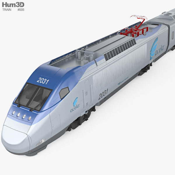 Amtrak Acela Express Train 3D model - Download Passenger train on ...