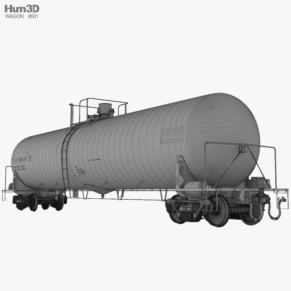 Railroad tank wagon 3D model - Download Rail wagons on 3DModels.org