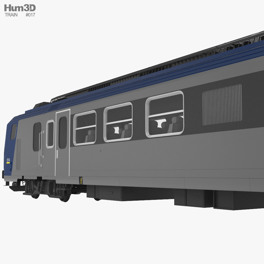 SNCF Class Z 7300 Electric Train 3D model - Download Passenger train on ...