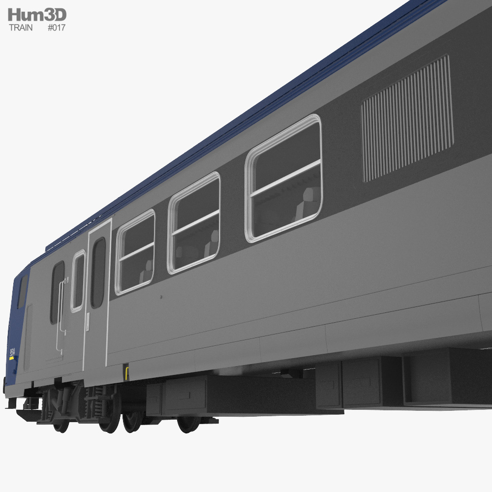 SNCF Class Z 7300 Electric Train 3D model - Download Passenger train on ...