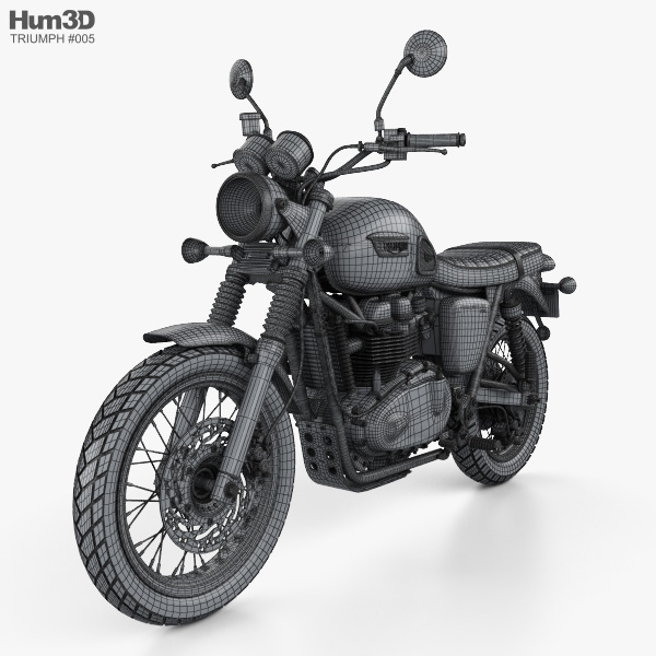 Triumph Scrambler 2015 3D model - Download Motorcycle on 3DModels.org