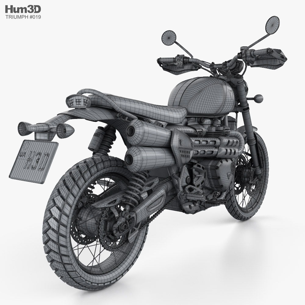 Triumph Scrambler 1200 XE 2020 3D model - Download Motorcycle on ...