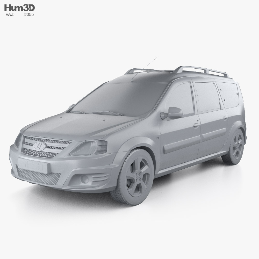 VAZ Lada Largus Cross 2020 3D model - Download Van on 3DModels.org