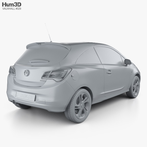 Vauxhall Corsa (E) 3-door 2017 3D model - Download Hatchback on ...
