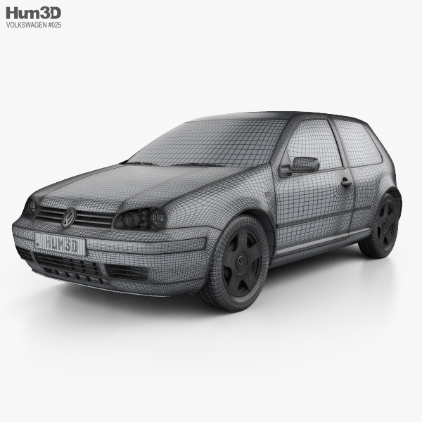Volkswagen Golf IV 3-door 1997 3D model - Download Hatchback on ...